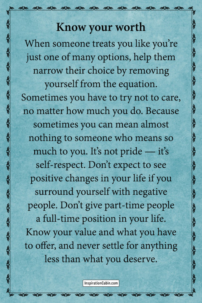 Know Your Worth – Inspiration Cabin